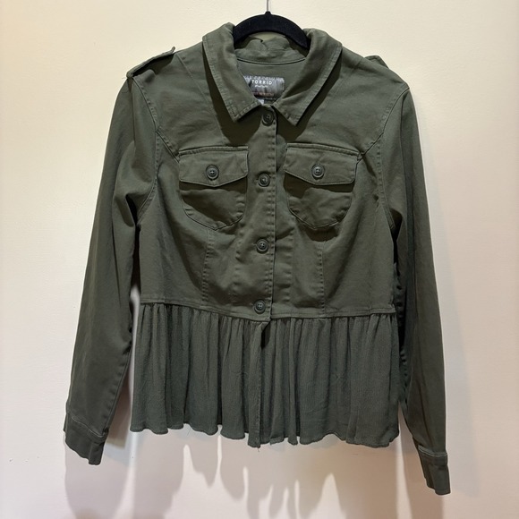 torrid | Jackets & Coats | Torrid Jacket Olive Green Peplum And ...